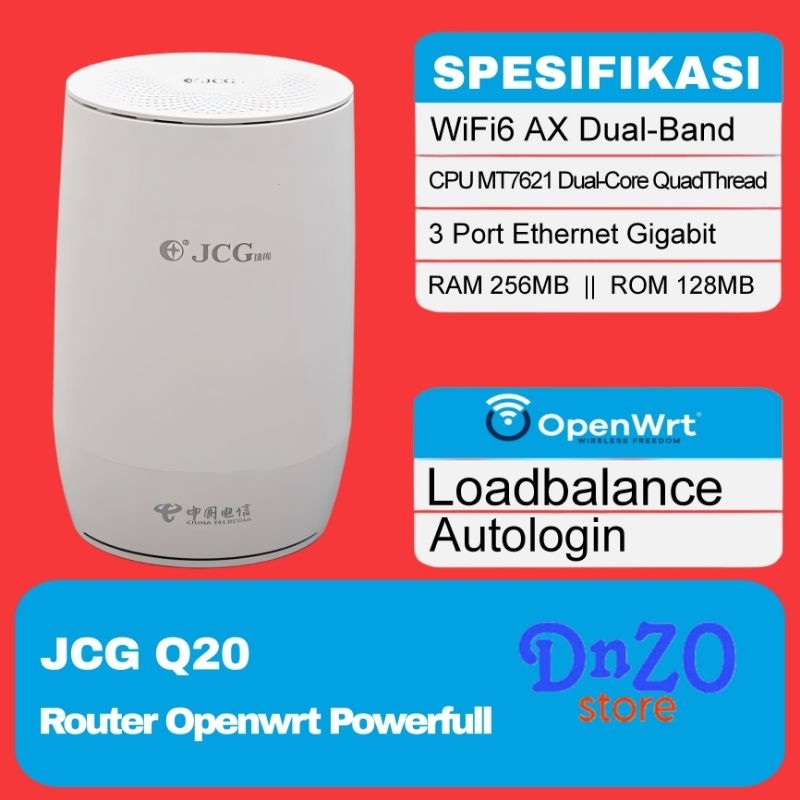 Jual JCG Q20 Openwrt AX1800 Dual-Band wifi6 loadbalance autologin wms ...