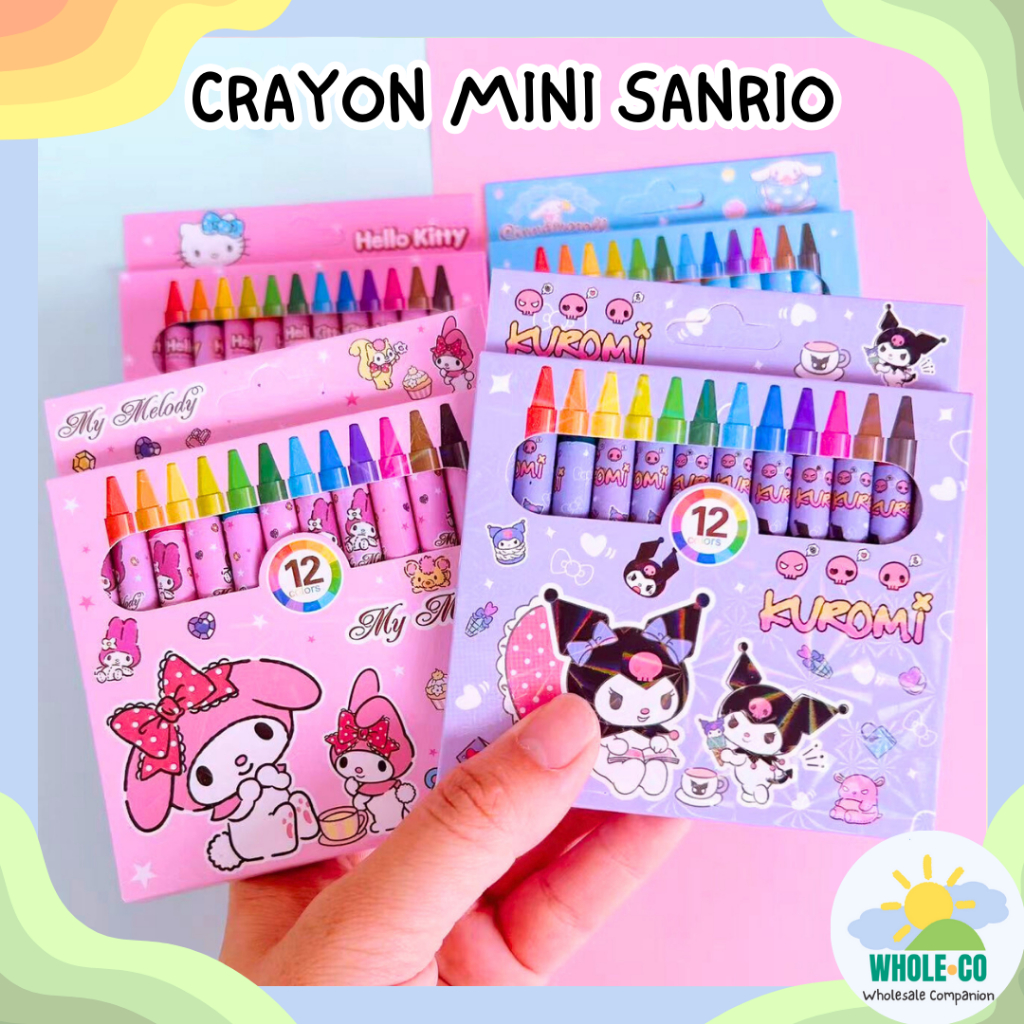Jual Krayon Mini Sanrio Premium isi 12 Pcs Premium Crayon Kecil Oil ...