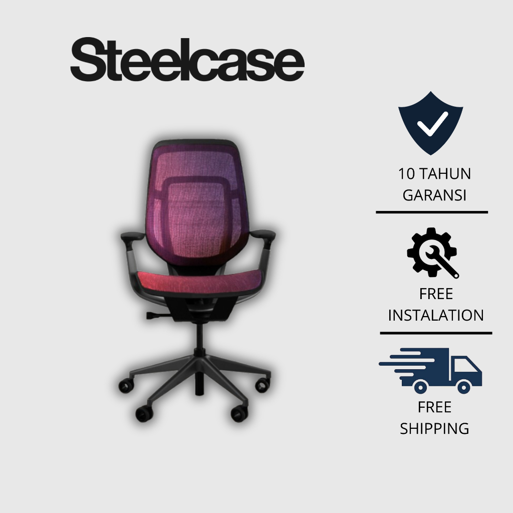 Jual STEELCASE Karman Merle Red Blue - Working Chair - Ergonomic Office ...