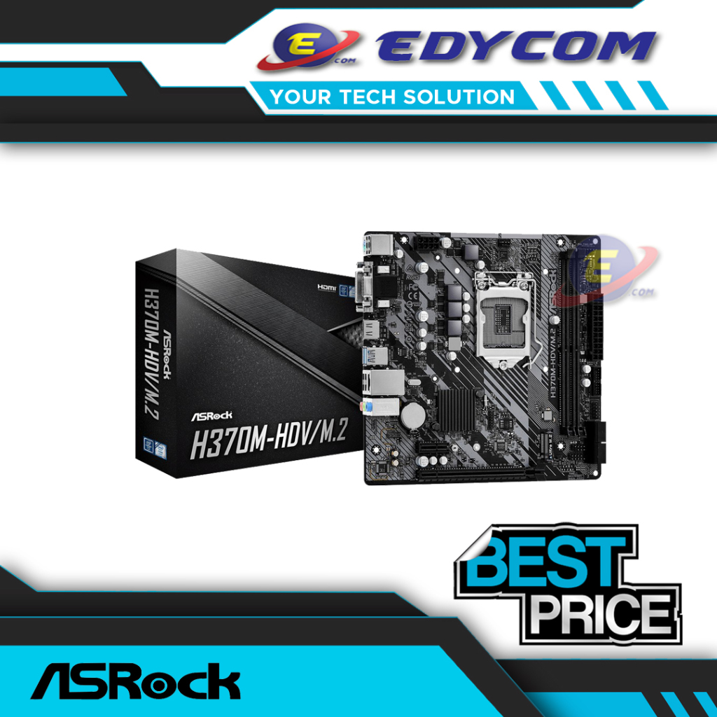 Jual MOTHERBOARD ASROCK H370M-HDV/M.2 (Intel LGA 1151, Gen 8-9 ...