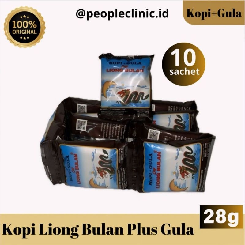 Jual kopi liong bulan gula isi 1 renceng 10 sachet cofee hitam | Shopee ...