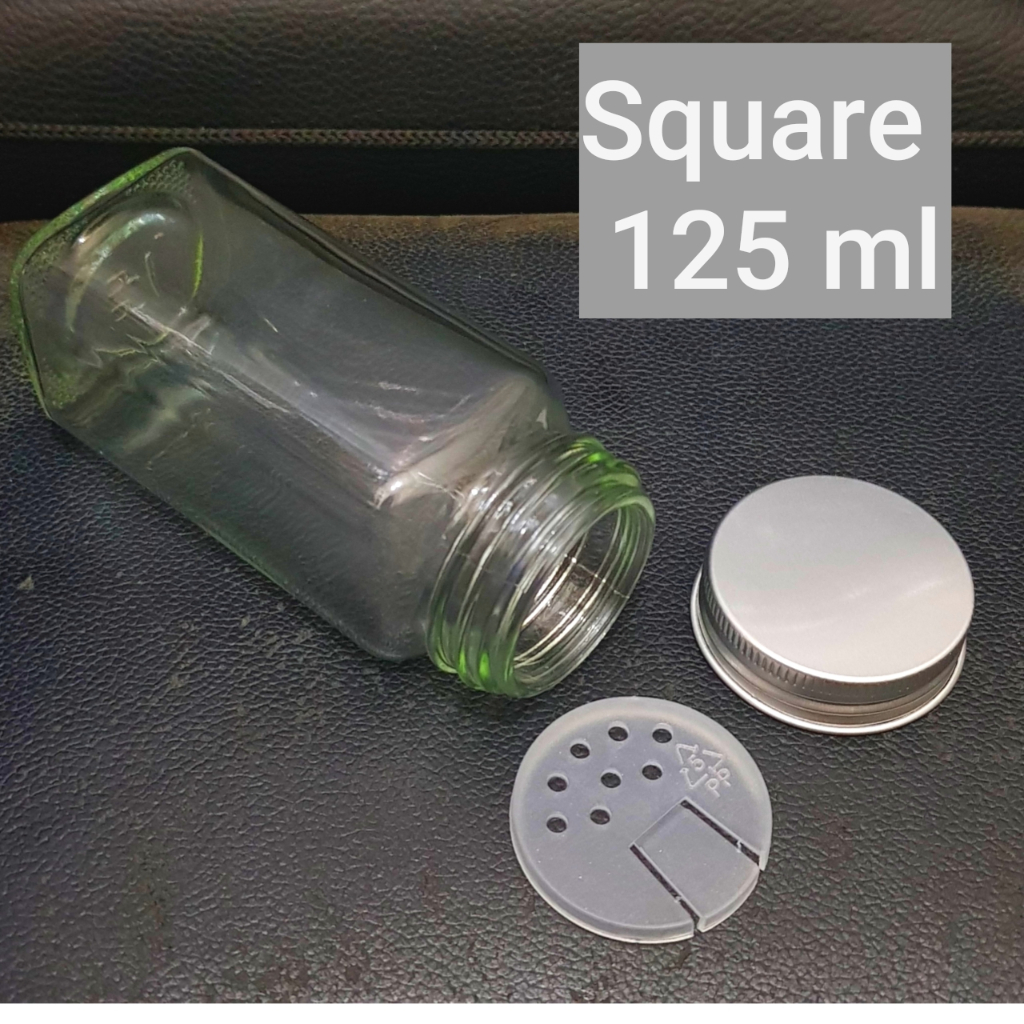 Jual /6 PCS 125 ML KOTAK SQUARE BOTOL KACA / BOTOL SEGIEMPAT / BOTOL ...
