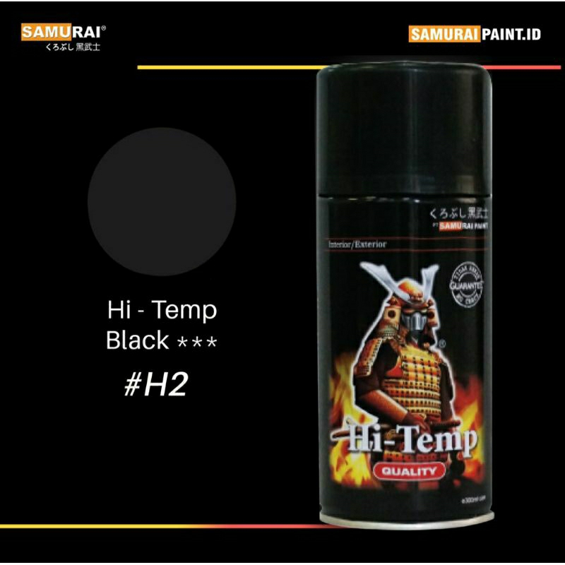 Jual #MAU# Cat Semprot Samurai Paint Hi Temp H2 Black 300ml Hitam Doff Cat Spray Duco Knalpot ...