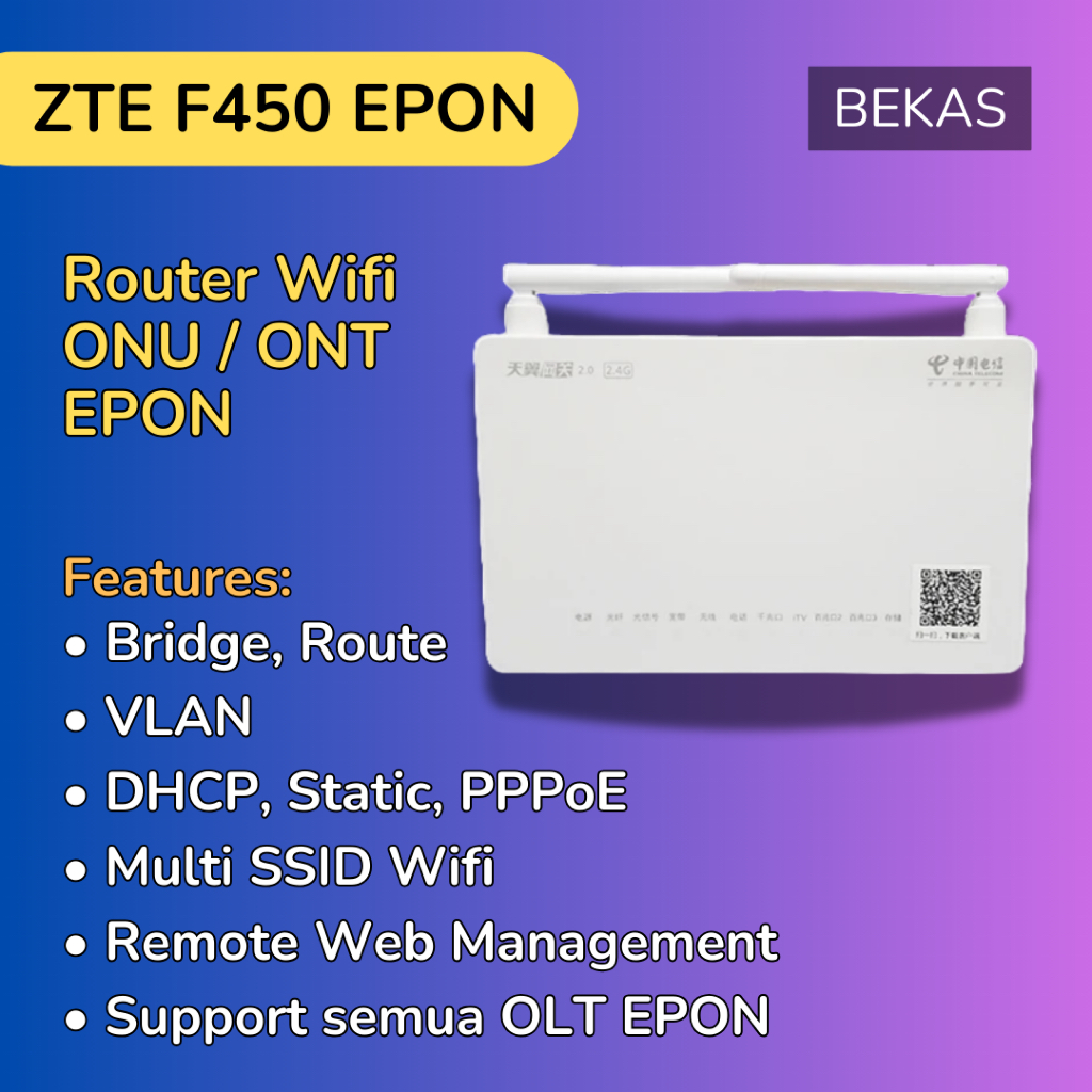 Jual ZTE F450 EPON ONT ONU Router Wifi Bekas | Shopee Indonesia