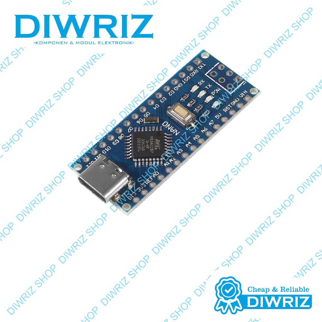 Jual Arduino Nano V3 USB Type-C Konektor CH340 ATmega328p 5v ATmega328 ...
