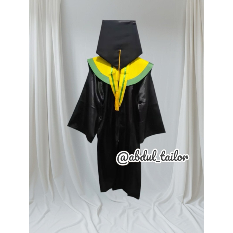 Jual BAJU TOGA WISUDA SARJANA 1SET_KUNING LIST HIJAU | Shopee Indonesia