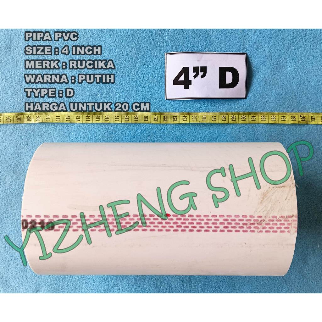 Jual Pipa PVC 4 INCH TYPE D RUCIKA PUTIH (20 CM) | Shopee Indonesia