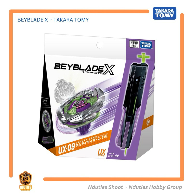 Jual UX-09 Beyblade X Samurai Saber 2-70L + Launcher Takara Tomy ...