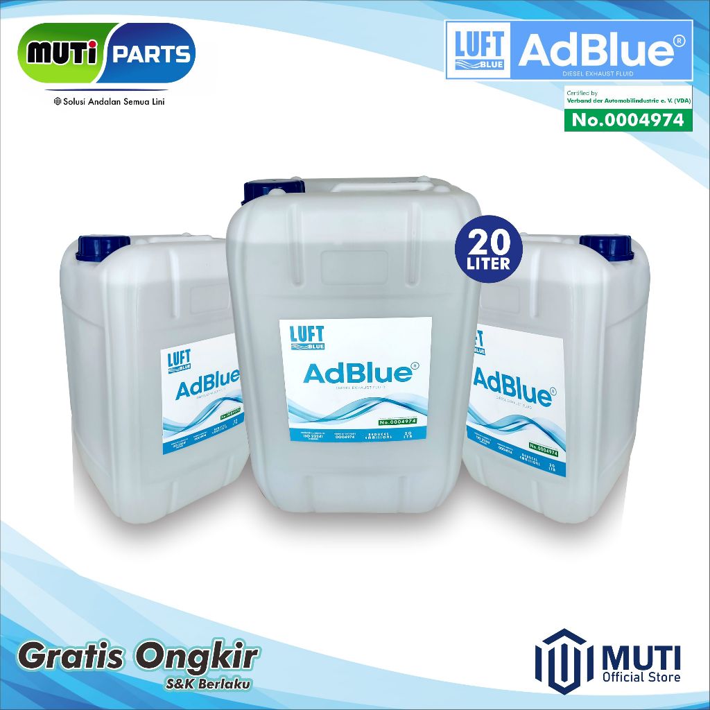 Jual Adblue 20 Liter Cairan Diesel Exhaust Fluid Luft Blue DEF | Shopee ...
