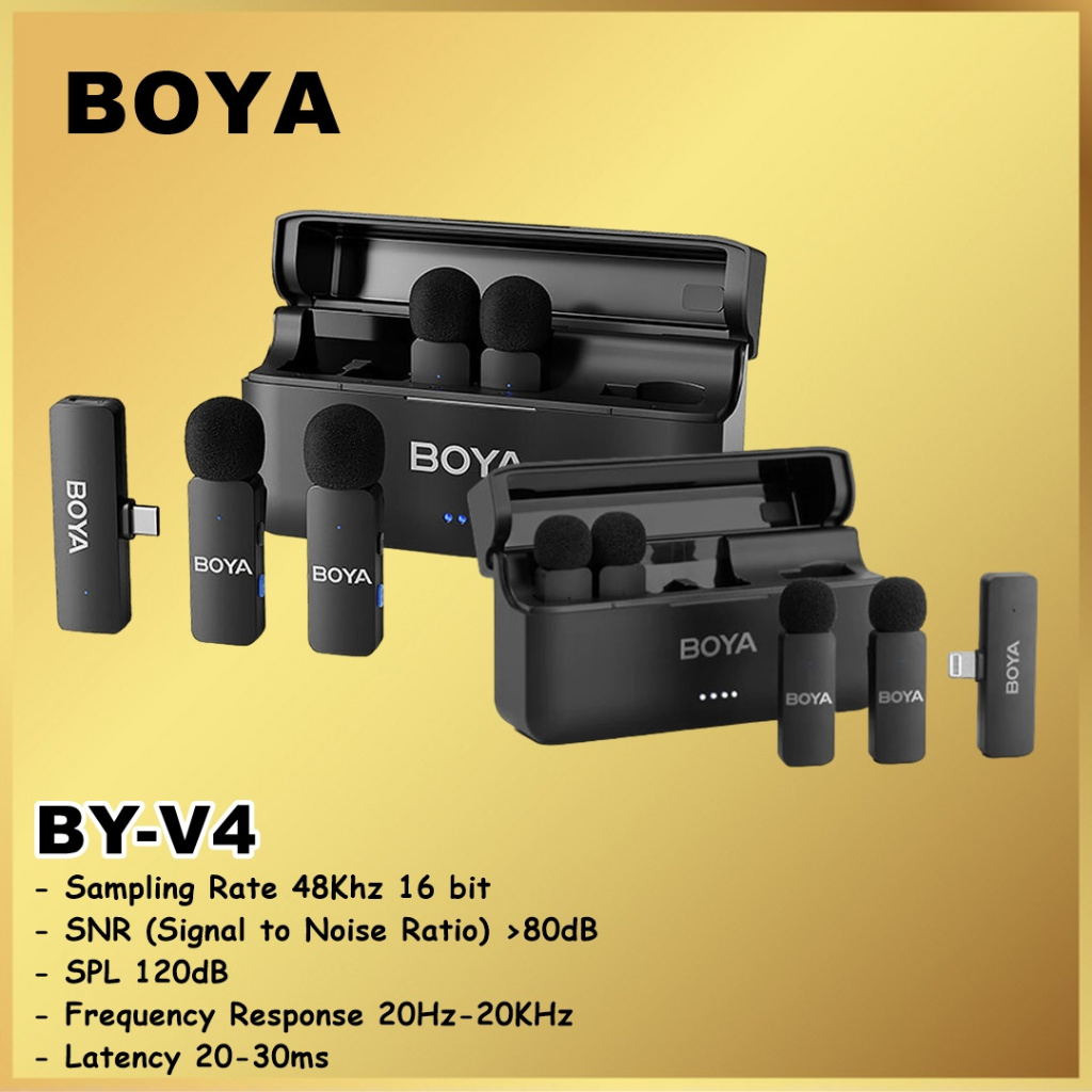 Jual Boya BY-V4U V4D BY-V4 BYV4 4-Channel Mini 2GHz Wireless Microphone ...