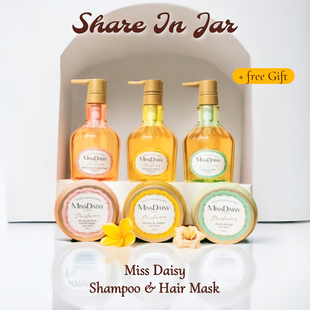 Jual [SHARE IN JAR] MISS DAISY French Perfume Shampoo & Hair Mask Peony Amber Rose Oud ...