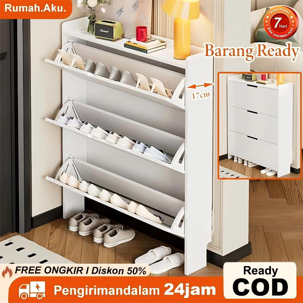 Jual Rak Sepatu Susun Tertutup Lemari Sepatu Kayu Rak Sepatu Dinding ...