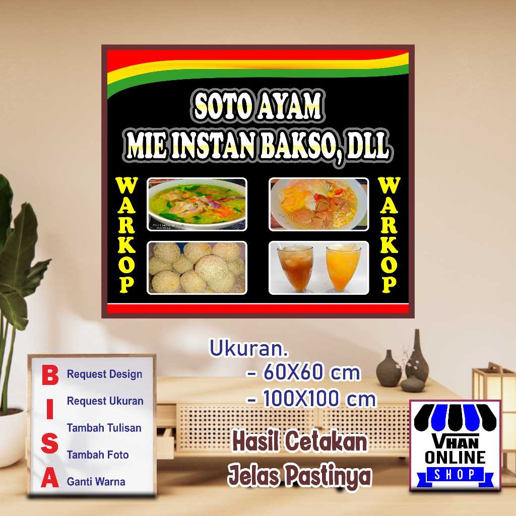 Jual Cetak Spanduk Banner Soto Ayam dan Mie Instan Keren Murah | Shopee ...