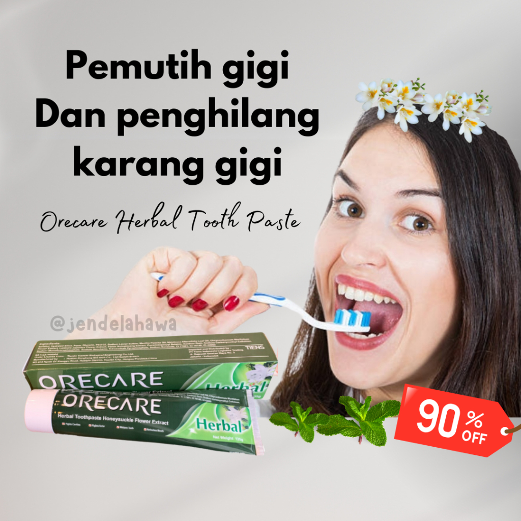 Jual ORECARE HERBAL TOOTHPASTE OBAT PEMUTIH GIGI DAN KARANG GIGI pasta ...