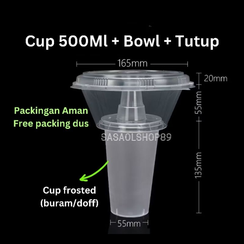 Jual Cup Snack Tray 2in1 Bowl + cup (10PCS) Gelas Thinwall cup ...