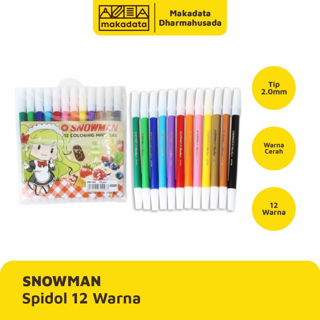 Jual SPIDOL SNOWMAN KECIL 12 WARNA (1 PCS) | Shopee Indonesia