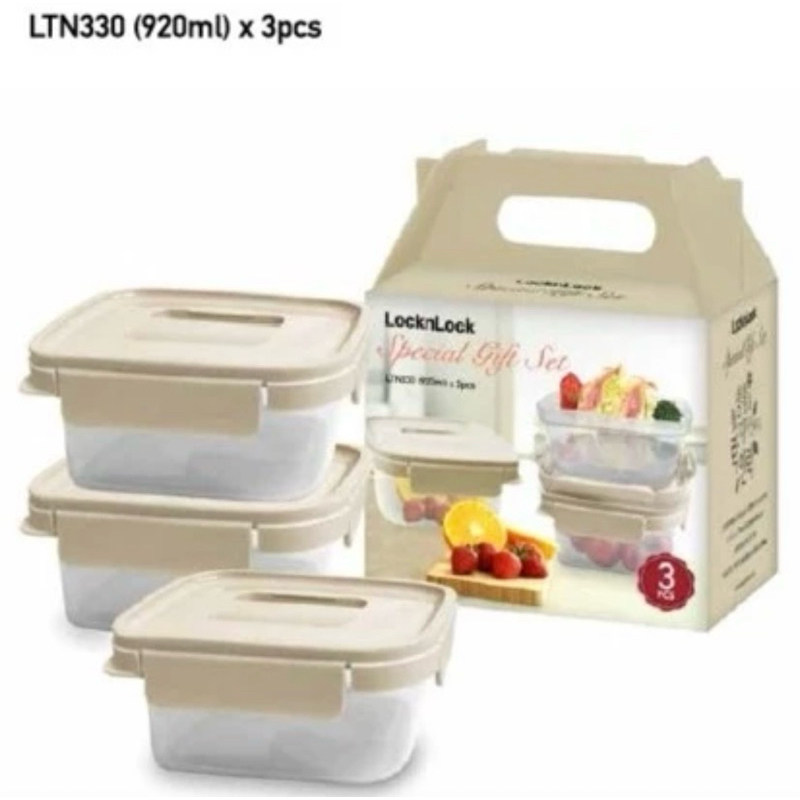 Jual LocknLock Kotak Makan Gift Set 920 ml 3P Set | Shopee Indonesia