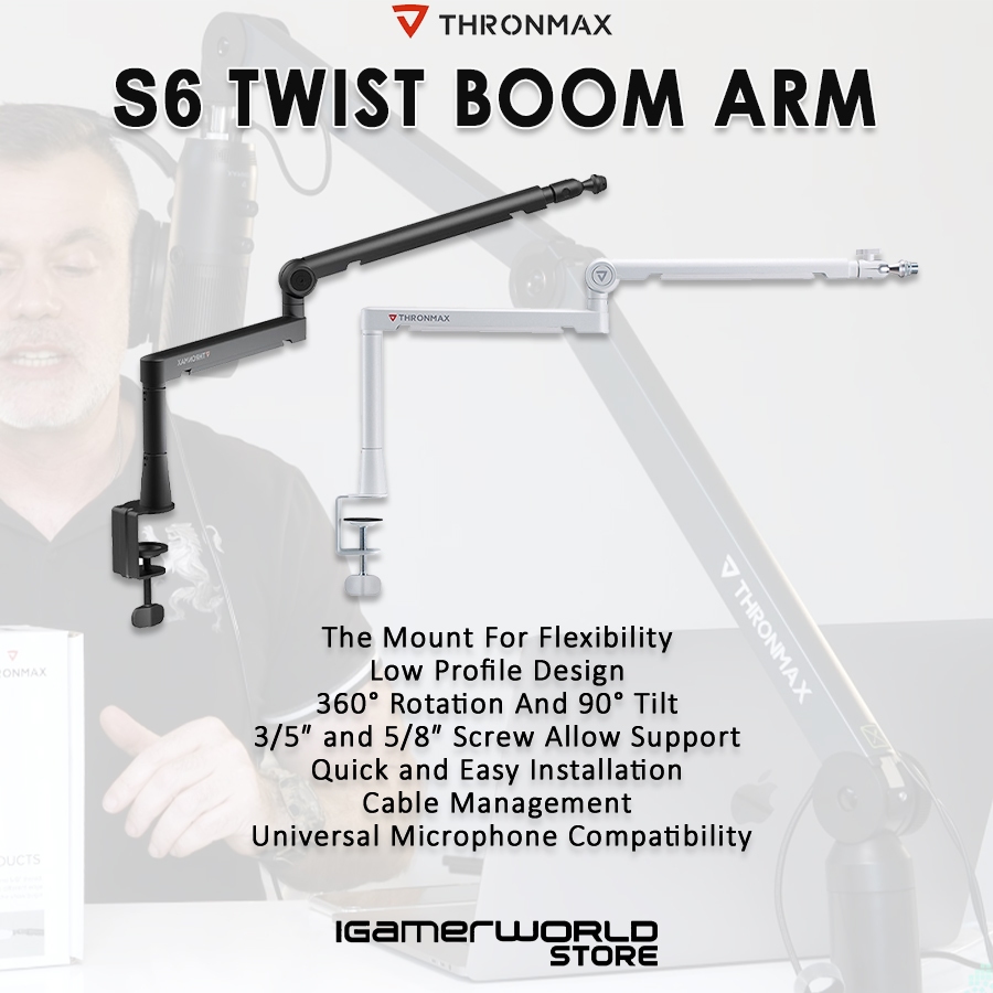 Jual Thronmax Twist Boom Arm Stand S6 Low Profile Stand For Microphone ...