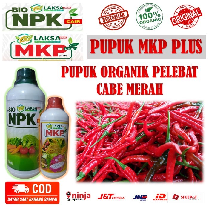 Jual (PROMO) PAKET 2 BOTOL obat pelebat Cabe merah terbaik - BIO NPK + BIO MPK LAKSA GROW pupuk ...