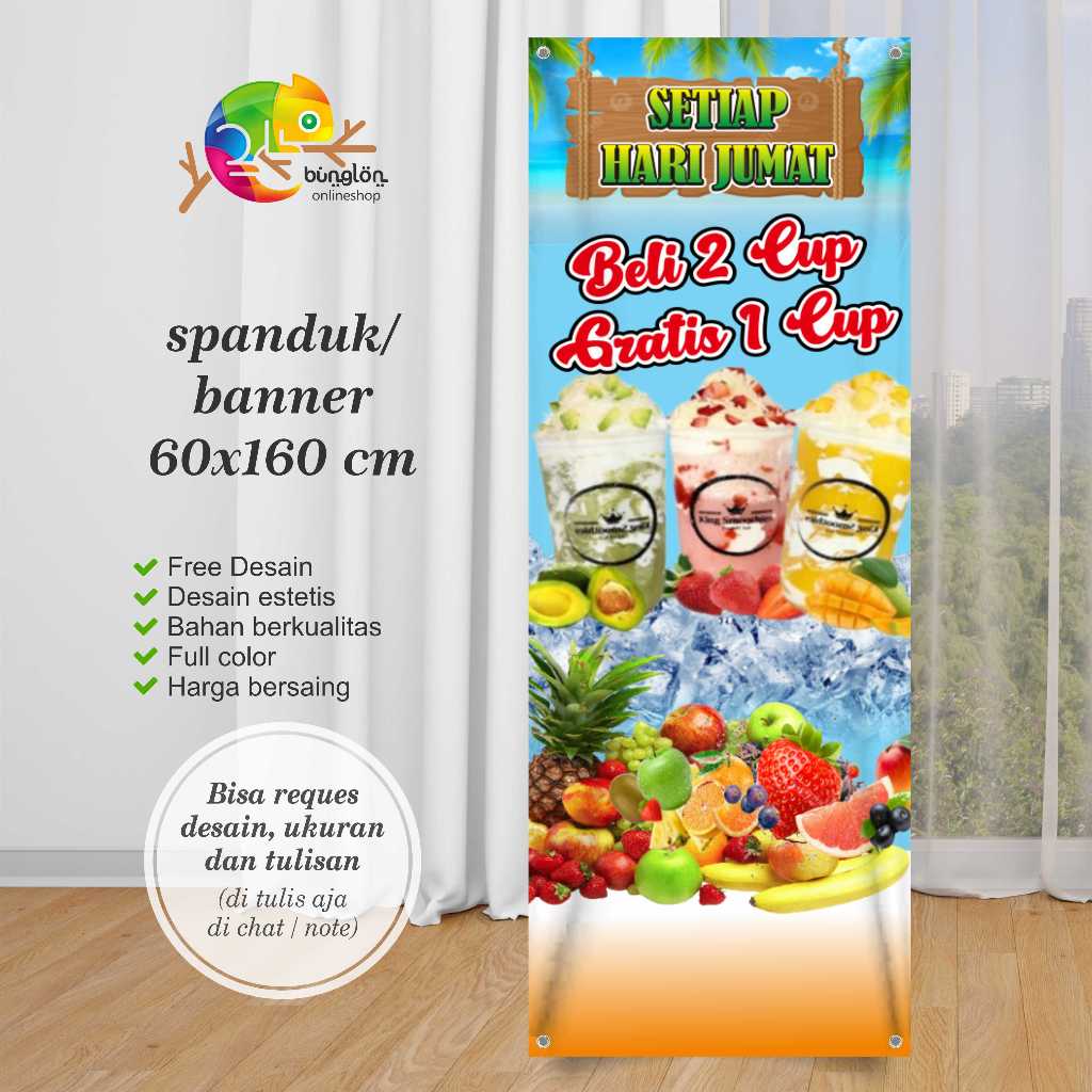 Jual Cetak Spanduk Banner Promo Jumat Berkash Es Segar | Shopee Indonesia