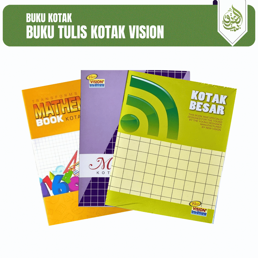 Jual Buku Tulis Kotak Vision Kecil - Sedang - Besar | Buku Kotak Strimin [PCS] | Shopee Indonesia
