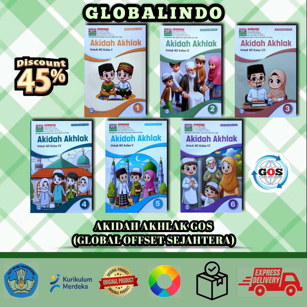 Jual Buku Siswa Pendamping AKIDAH AKHLAK KMA 450 GOS ( Global Offset Sejahtera ) Kelas 1,2,3,4,5 ...