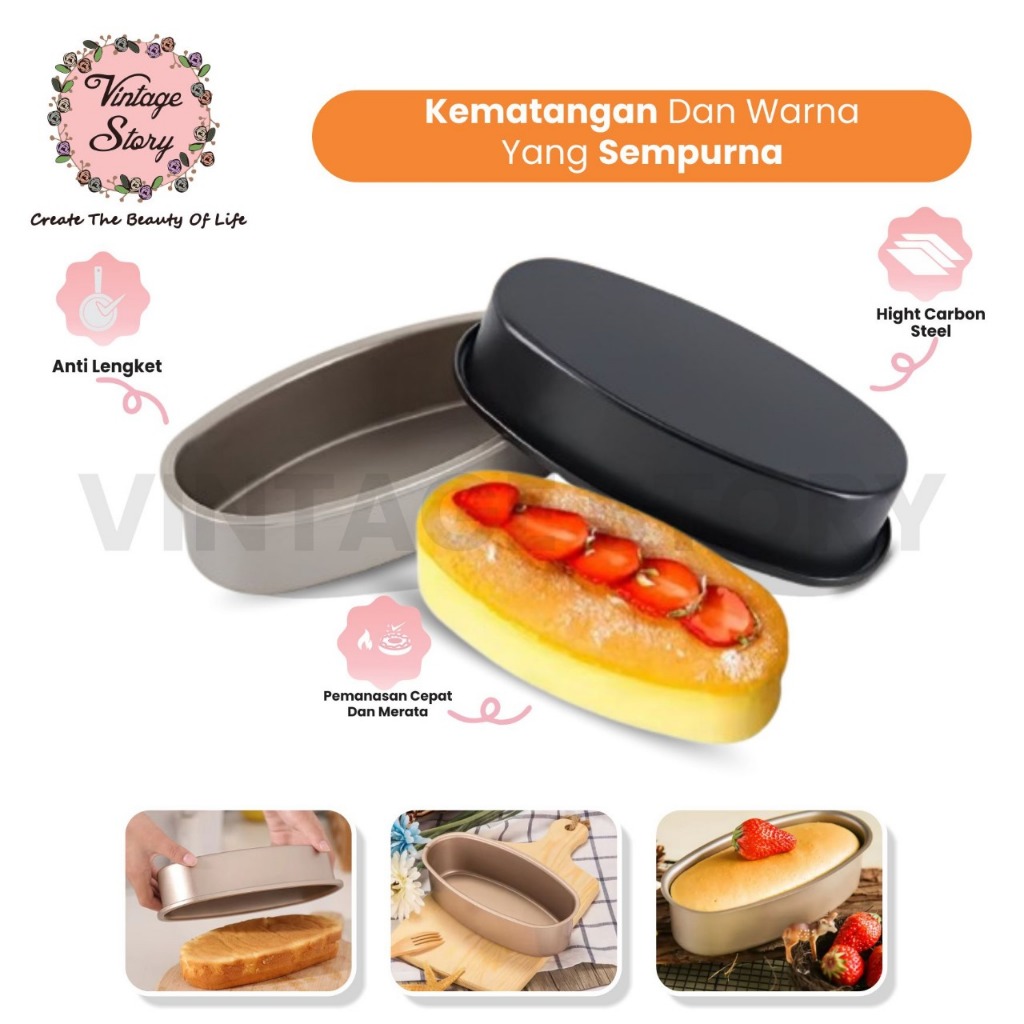 Jual Loyang Kue Bolu Cake Bentuk Oval Anti Lengket High Carbon Steel ...