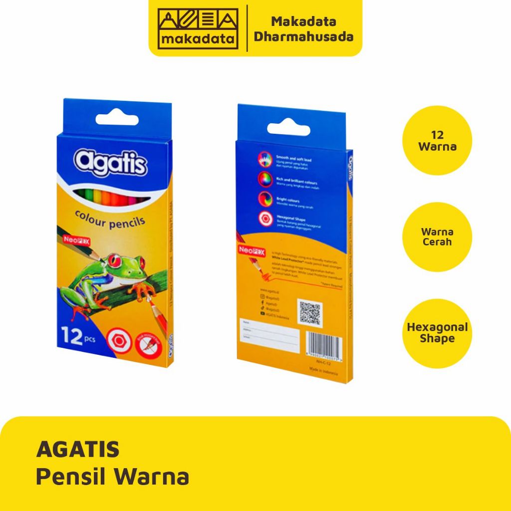 Jual PENSIL WARNA AGATIS NEOPEX 12 WARNA PANJANG (1 PCS) | Shopee Indonesia