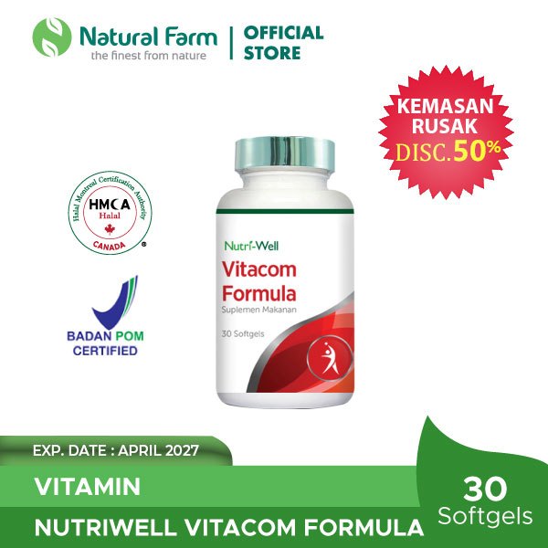 Jual Nutriwell Vitacom Formula - 30 Softgel [Kemasan Rusak/Penyok] | Shopee Indonesia