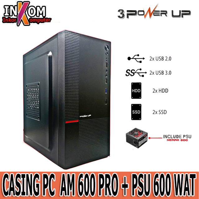 Jual CASING PC POWER UP PLUS 500W/CASING KOMPUTER | Shopee Indonesia