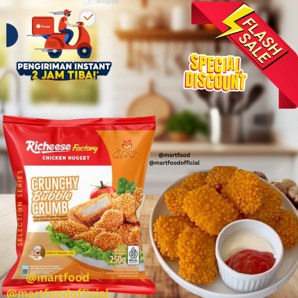 Jual Crunchy Bubble Crumb 250 gr Chicken Nugget Richeese Factory ...