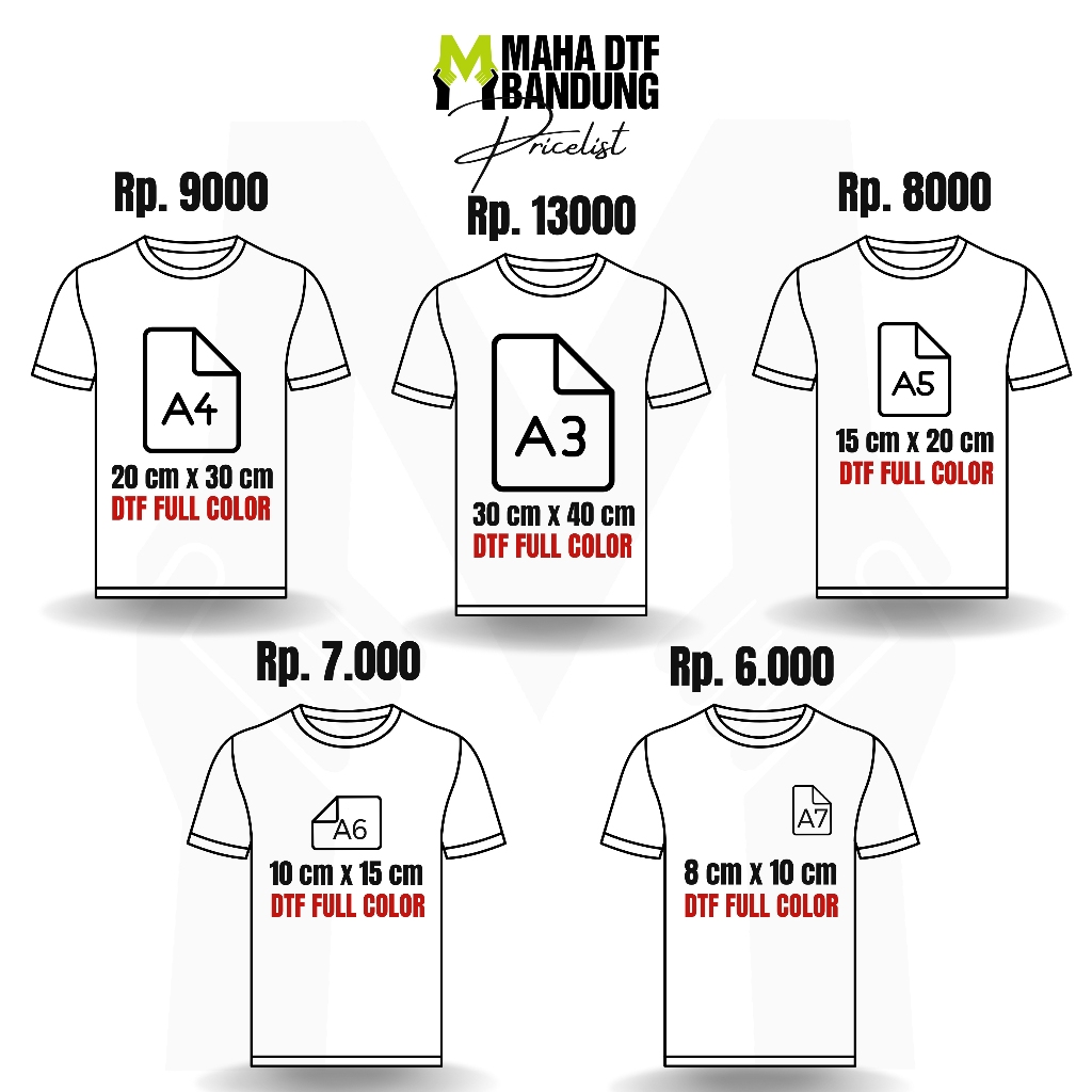 Jual Custom DTF Sablon Satuan Sablon Sticker A3 A4 A5 A6 A7 Custom Sablon Kaos Sablon Setrika ...