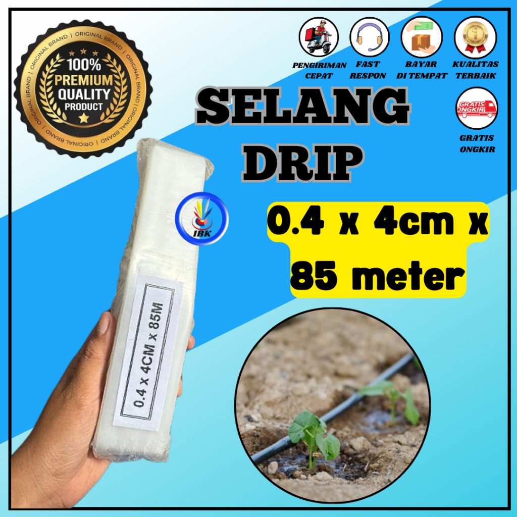 Jual Selang Drip Irigasi 4 mikron 4cm 85 meter - Pipa 3/4 inch Warna ...