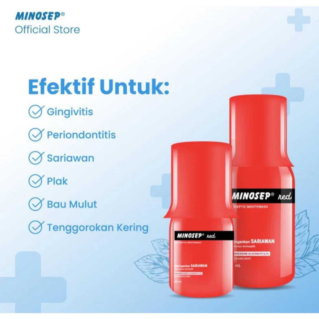 Jual Minosep RED 200ml Obat Kumur Antiseptik 120ml /Minosep Merah ...