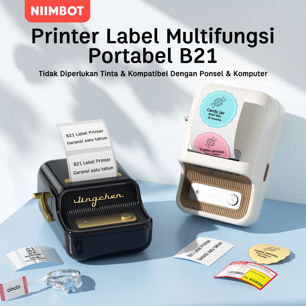 Jual NIIMBOT B21 B1 Pencetak Label Termal, Printer Label Portabel ...
