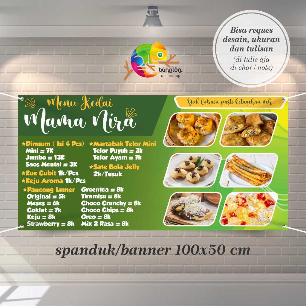 Jual Cetak Spanduk Banner Menu Kedai | Shopee Indonesia