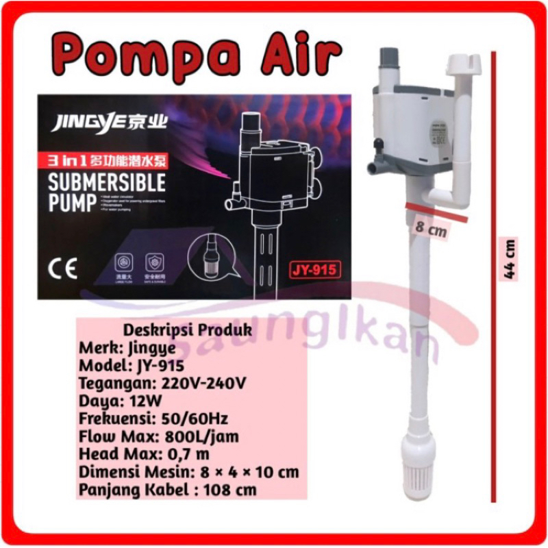 Jual Pompa air JINGYE JY-915 skimmer aquarium aquascape low watt JY915 Jy 915 | Shopee Indonesia