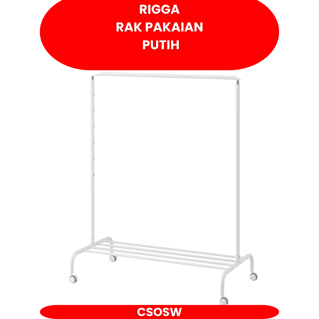 Jual Rak Pakaian Putih dengan Roda Gantungan Baju Minimalis Rak Pakaian ...