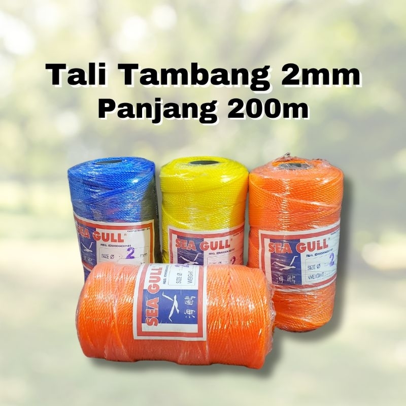 Jual Tambang 2mm 200m/Tali Tampar 2mm Panjang 200m/Tambang PE Seagull 2mm | Shopee Indonesia