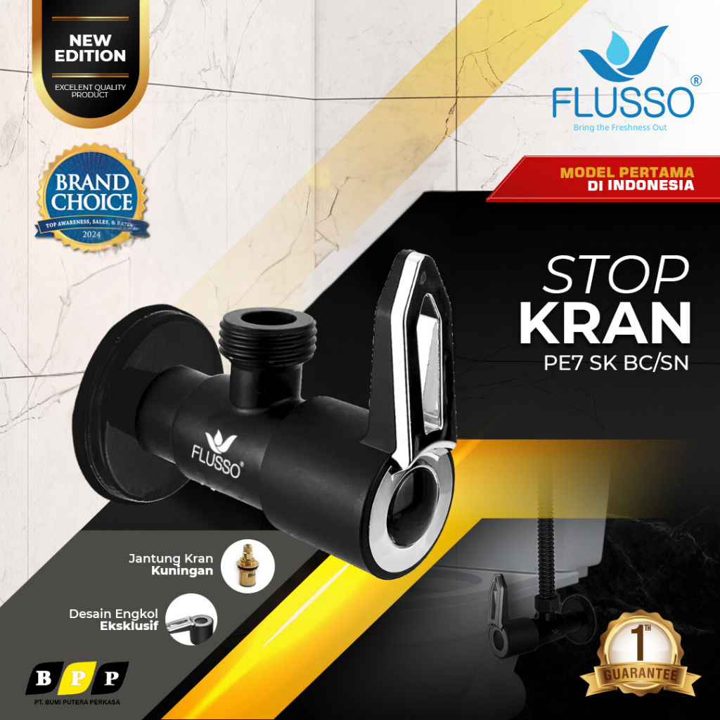 Jual FLUSSO Stop Kran 1/2 Jantung Kuningan Garansi | Stop Kran Shower ...
