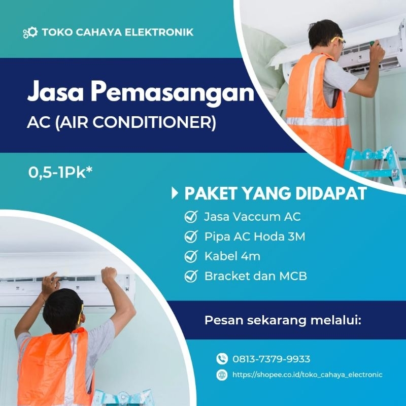 Jual JASA PEMASANGAN AC 1/2-1PK | Shopee Indonesia