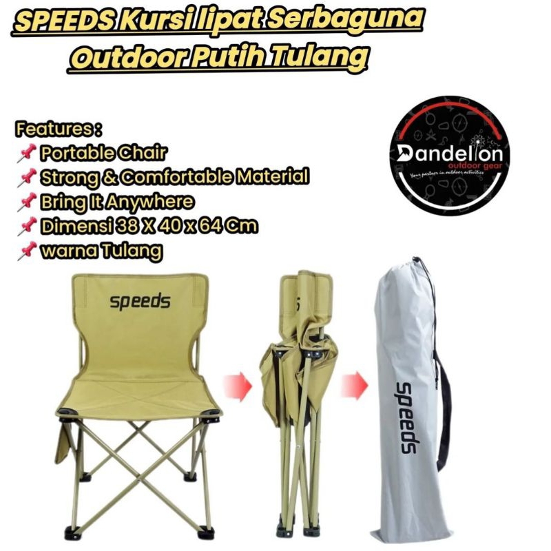 Jual SPEEDS Kursi Lipat Serbaguna Outdoor Putih Tulang | Shopee Indonesia