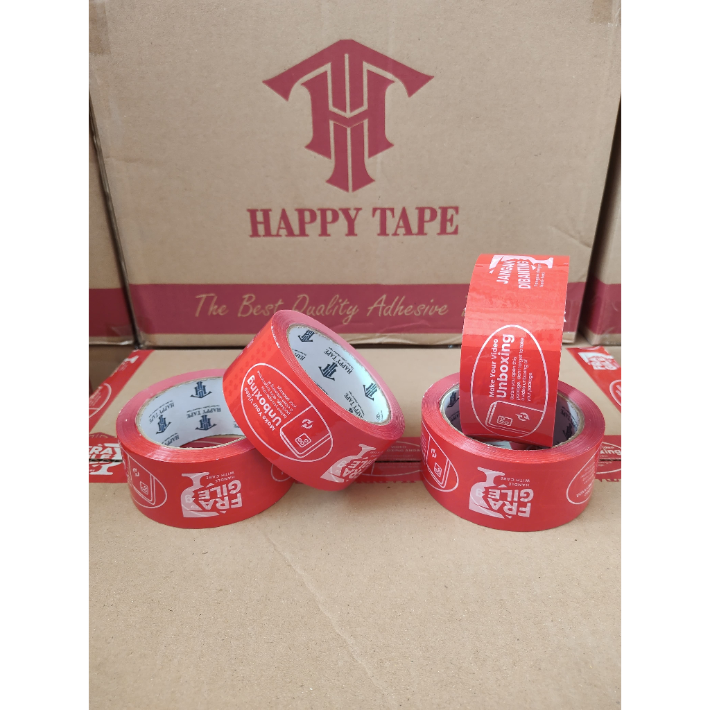 Jual Lakban Fragile Merah Unboxing 45 mm x 100 yard -( Slop ) | Shopee ...
