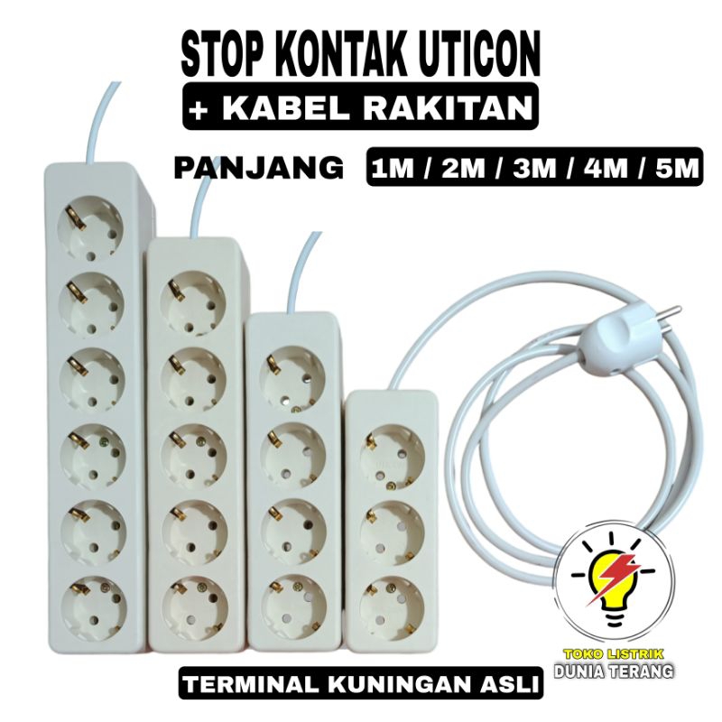 Jual Stop Kontak UTICON 1 2 3 4 5 6 Lubang + Kabel 1 - 5 Meter STOP KONTAK RAKITAN UTICON ...