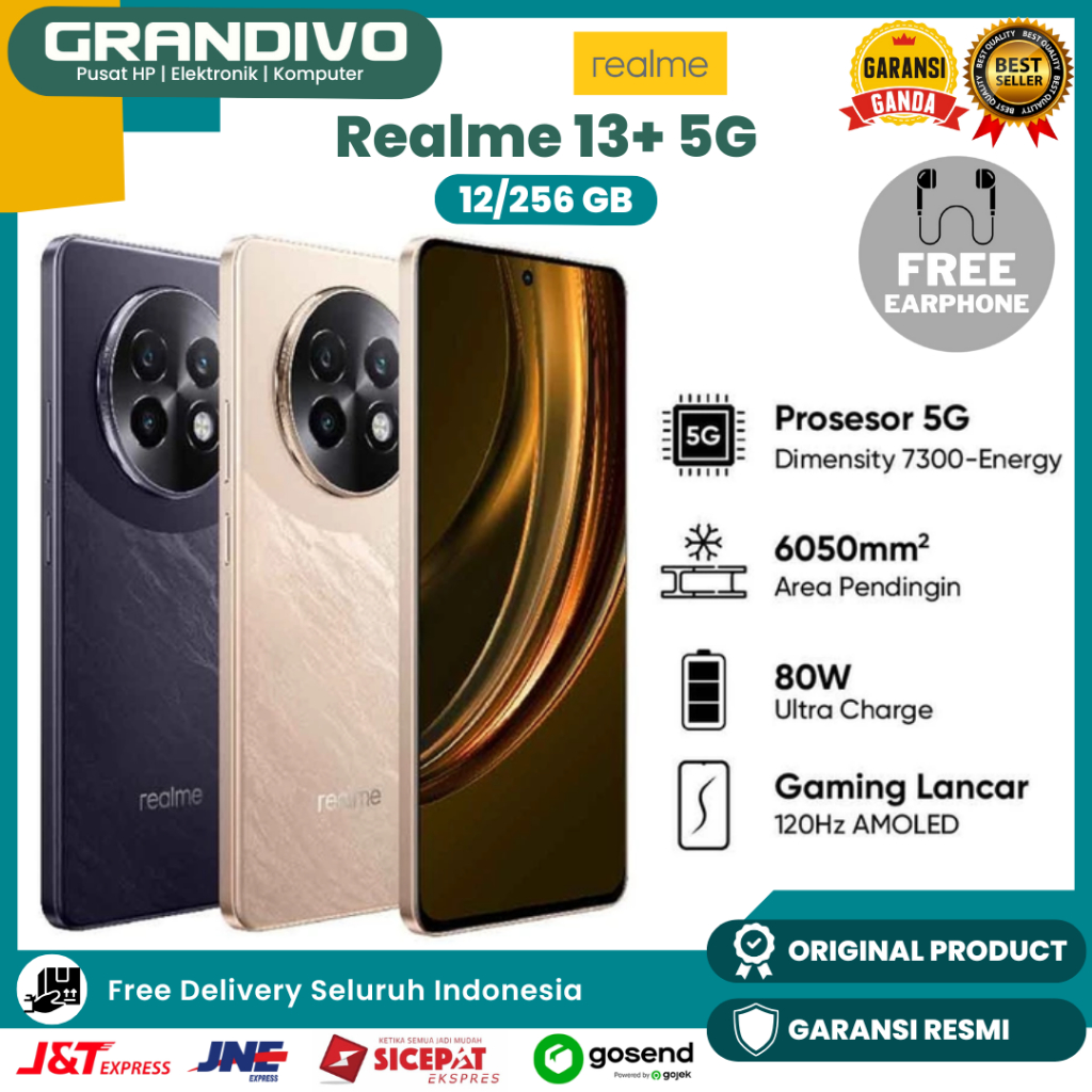 Jual Realme 13+ 5G 12GB/256GB Prosesor 5G Dimensity 7300-Energy OLED 120Hz 50MP Sony OIS 5000mAh ...