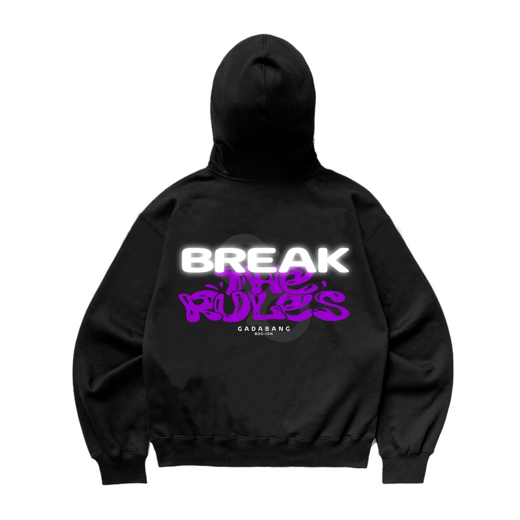 Jual Gadabang Hoodie Boxy Reflective Sablon Menyala Break The Rules ...
