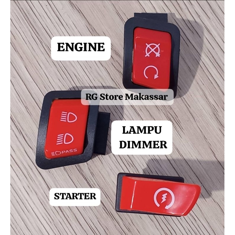 Jual Saklar Starter Engine Tombol Warna Merah Vietnam Switch Lampu Beam ...