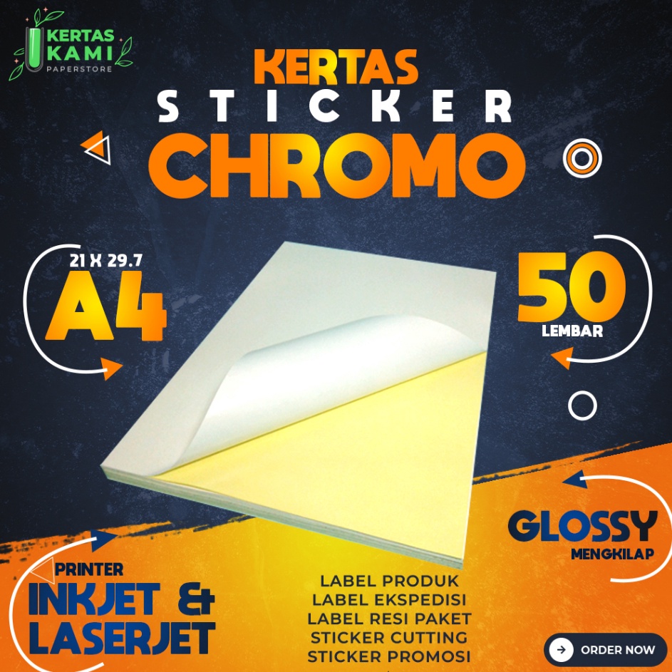 Jual BIG SELLER Stiker Chromo Glossy A4 isi 5 Lembar Kertas Sticker ...