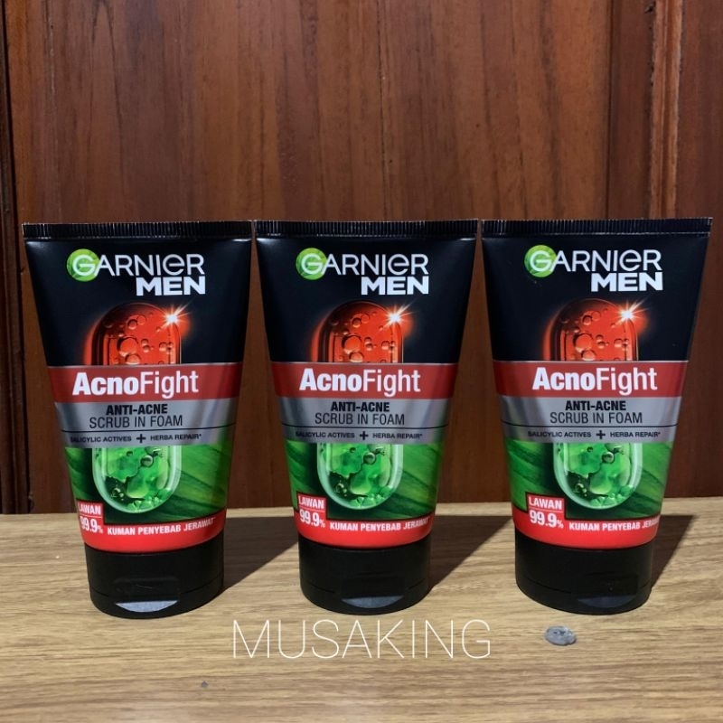 Jual Garnier Men Acno Fight Anti Acne Scrub in Foam 100ml Sabun Cuci Muka Anti Jerawat | Shopee ...