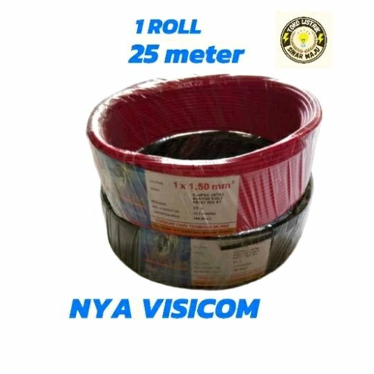 Jual Kabel Listrik Nya Visicom Sni 1x1.5 mm 25 Meter | Shopee Indonesia